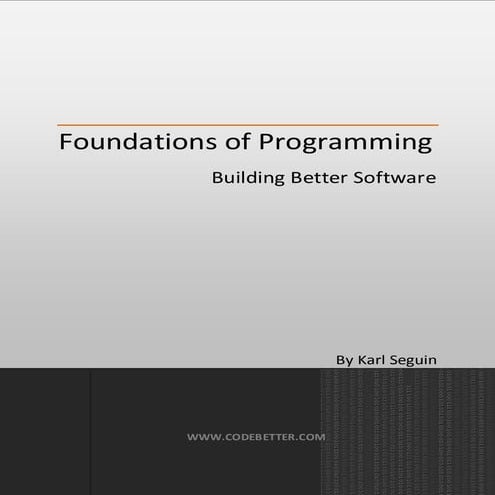 Foundations Of Programming Pdf