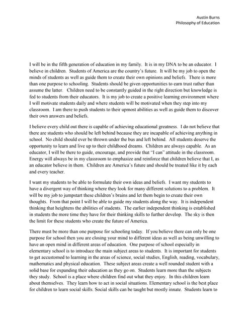 My Philosophy of Education | PPT