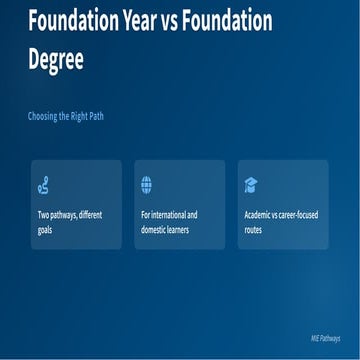 Foundation Year vs Foundation Degree: Choosing the Right Path | PDF