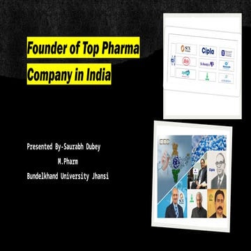 Founder of Top Pharma Company, B.Pharm, M.Pharm,Pharmacy | PPTX