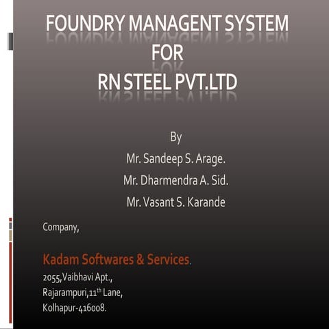 Foundry managent system | PPT