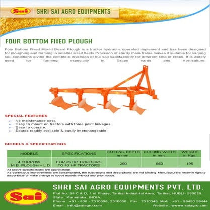 Four bottom-fixed-plough | PDF