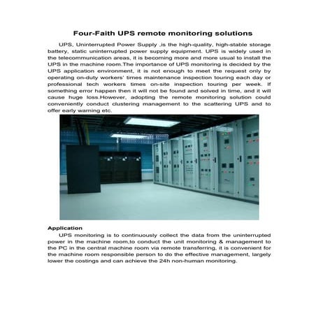 Four faith ups remote monitoring solutions | PDF | Computer Networking ...
