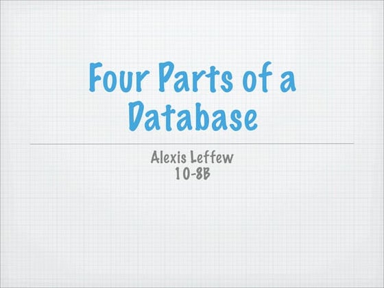 4 Parts of a Data Base | PPT