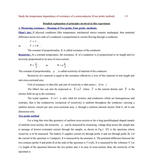 Four probe-method | PDF