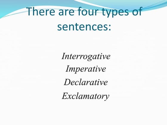 Four Types Of Sentences | PPT