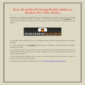 Four benefits of using public address system for your event