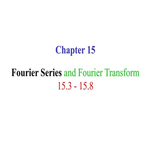 Fourier Method Of Waveform Analysis Msc Physics Ppt
