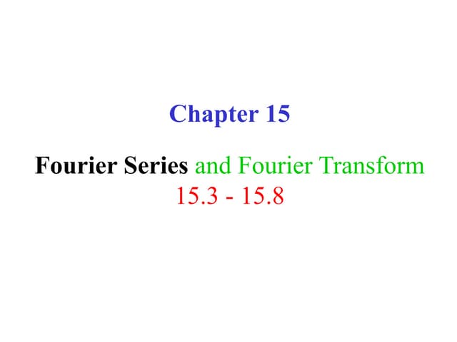 Fourier Method Of Waveform Analysis Msc Physics Ppt