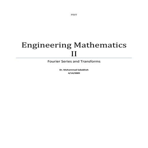 Fourier series and transforms | PDF
