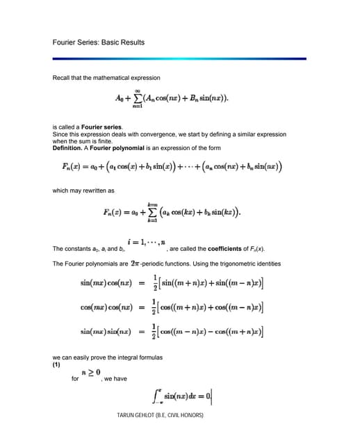 Fourier Series - Engineering Mathematics