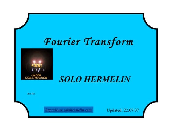 Discrete Fourier Transform Ppt