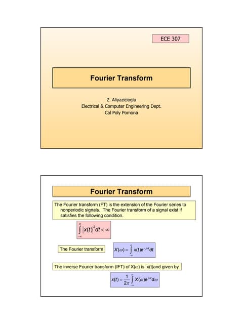 Fourier Transform Application Pptx