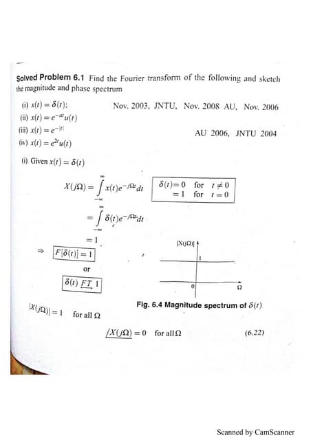 EC202 SIGNALS & SYSTEMS CTFS NOTES | PDF