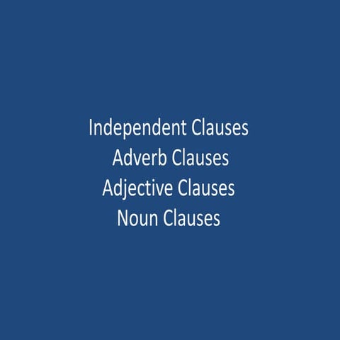 Four kinds of clauses | PPTX | Law
