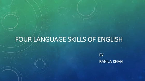 Four language skills | PPT