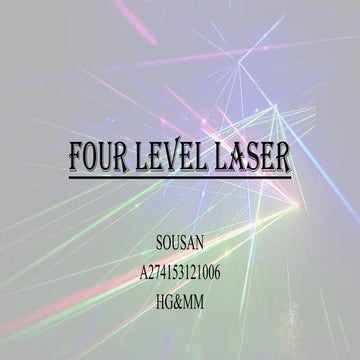 FOUR LEVEL LASER, physics ppt on laser, four level | PDF