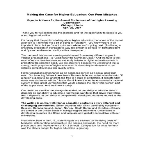 Making the Case for Higher Education | PDF