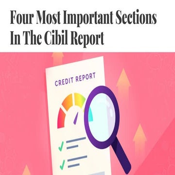 CIBIL Report Decoded: Most Important Elements | PDF