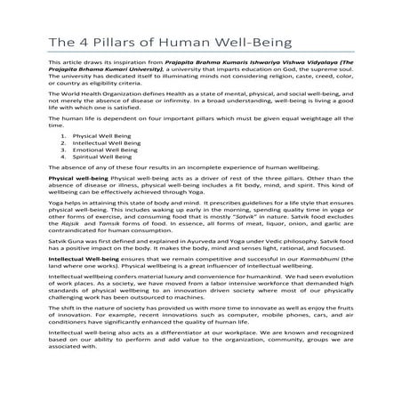 Four Pillars of Human Well-Being | PDF