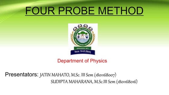 Four probe-method | PDF