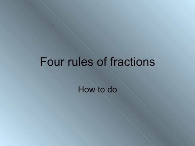 CLASS V MATHS FRACTIONS | PPT | Science