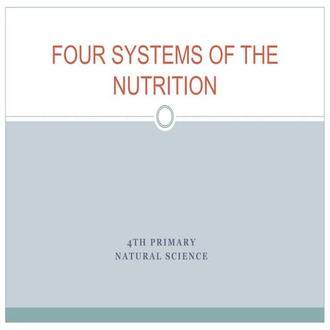 Four systems of the nutrition | PPT