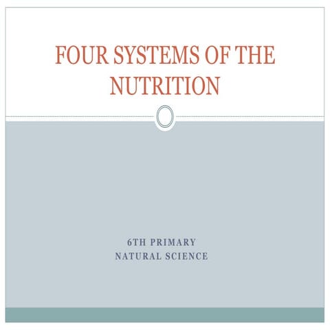 Four systems of the nutrition | PPTX | Biological Sciences | Science