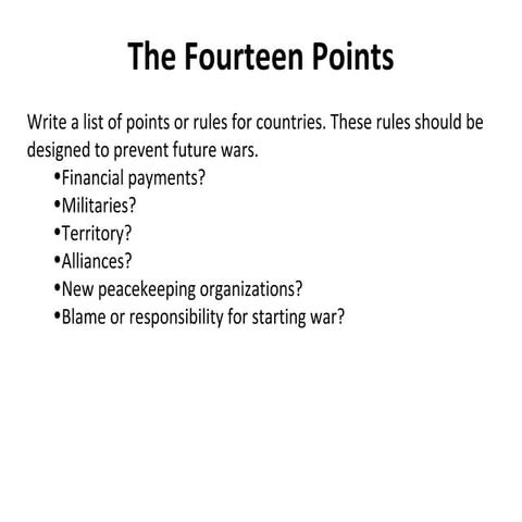 The Fourteen Points and The Treaty of Versailles | PPT