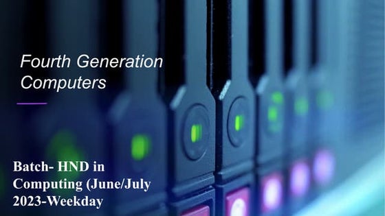 4th generation of computer | PDF | Computing | Technology & Computing