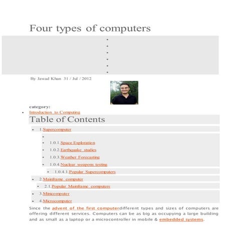 Four types of computers | PDF