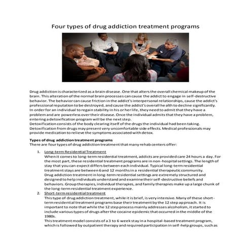 Four types of drug addiction treatment programs | PDF