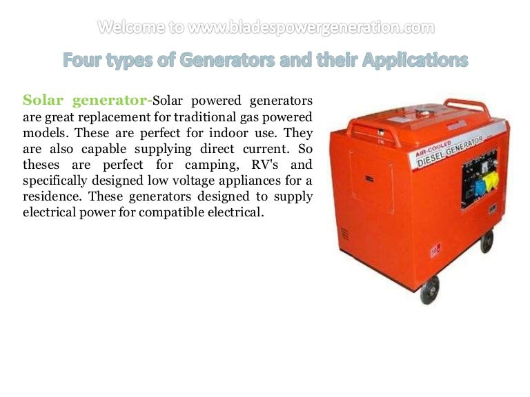 Four types of generators and their applications Four types of generators and their applications