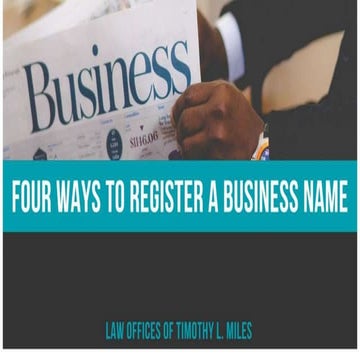 Four Ways to Register a Business Name | PPT