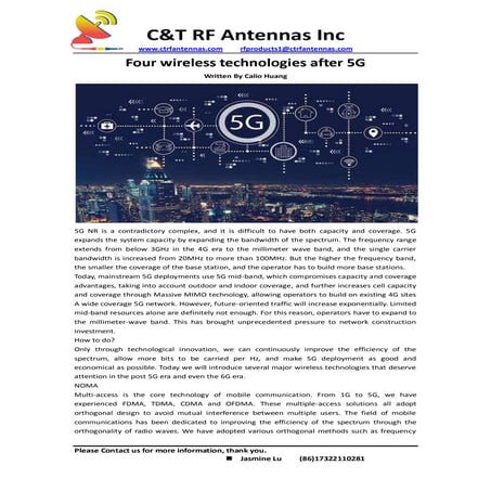 Four wireless technologies after 5G - C&T RF Antennas Inc | PDF