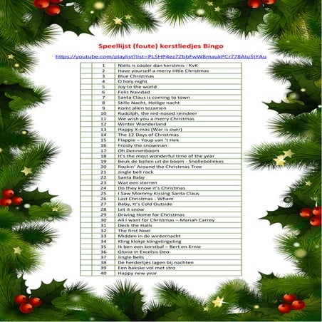 foute kerstliedjes bingo, een muzikale reis | PDF