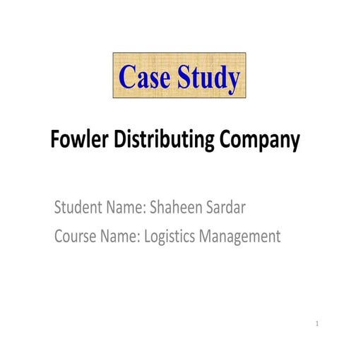 Fowler distributing company | PPTX