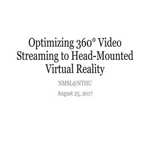 High Quality 360 Video Rendering and Streaming | PDF