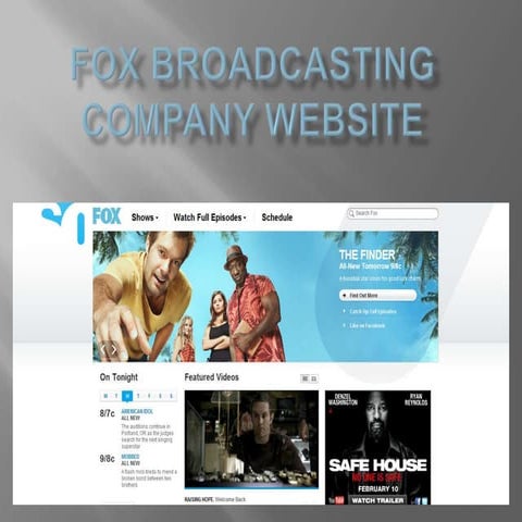 Fox website | PPTX | Television | Entertainment