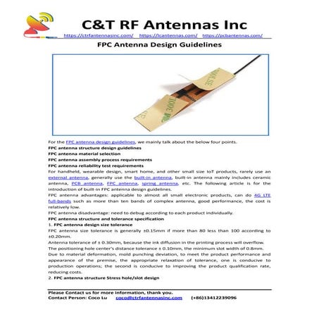 FPC antenna design guidelines | PDF