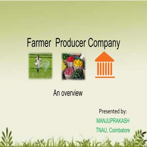 Farmer producer organization (fpo) | PPTX