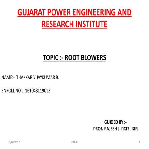 ROOT BLOWERS | PPTX