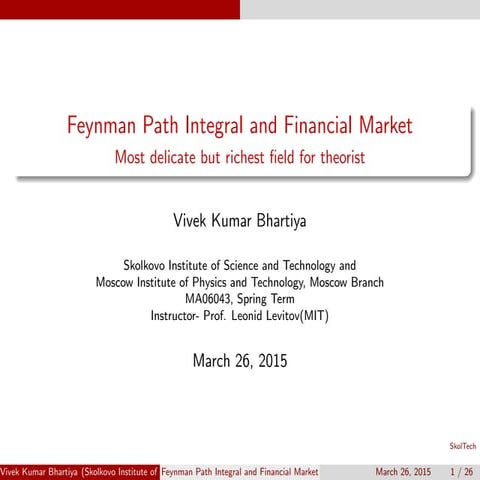 Feynman Path Integral and Financial Market | PDF