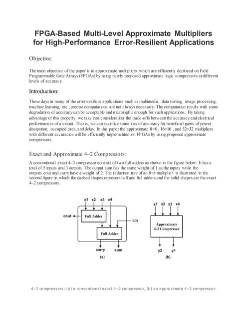 Fpga Based Multi Level Approximate Multipliers For High Performance Error Resilient Applications