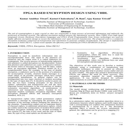Fpga Based Encryption Design Using Vhdl Pdf 