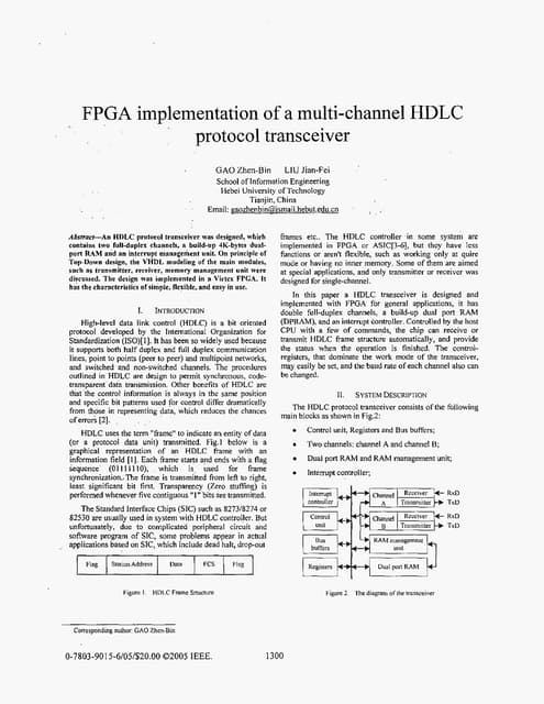 Fpga implementation of a multi channel hdlc | PDF Fpga implementation of a multi channel hdlc | PDF