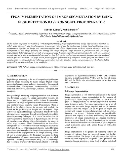 Fpga Implementation Of Image Segmentation By Using Edge Detection Based On Sobel Edge Operator Pdf 4235