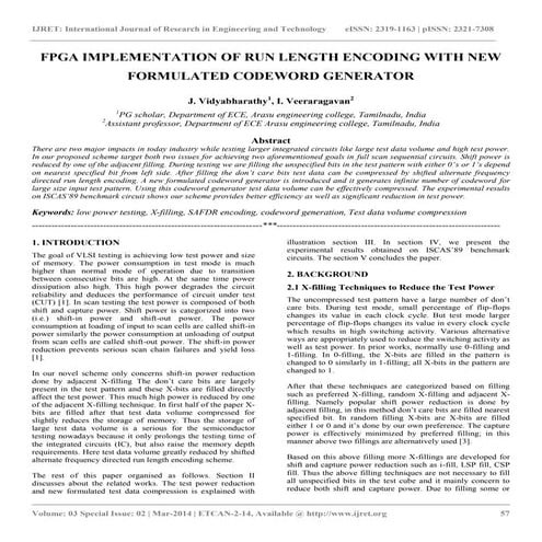 Fpga Implementation Of Run Length Encoding With New Formulated Codeword 8848