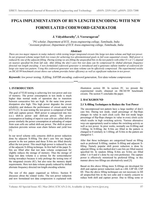 Fpga Implementation Of Run Length Encoding With New Formulated Codeword 8848