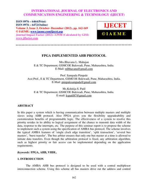AMBA AHB 5 | PPTX | Computer Networking | Computing